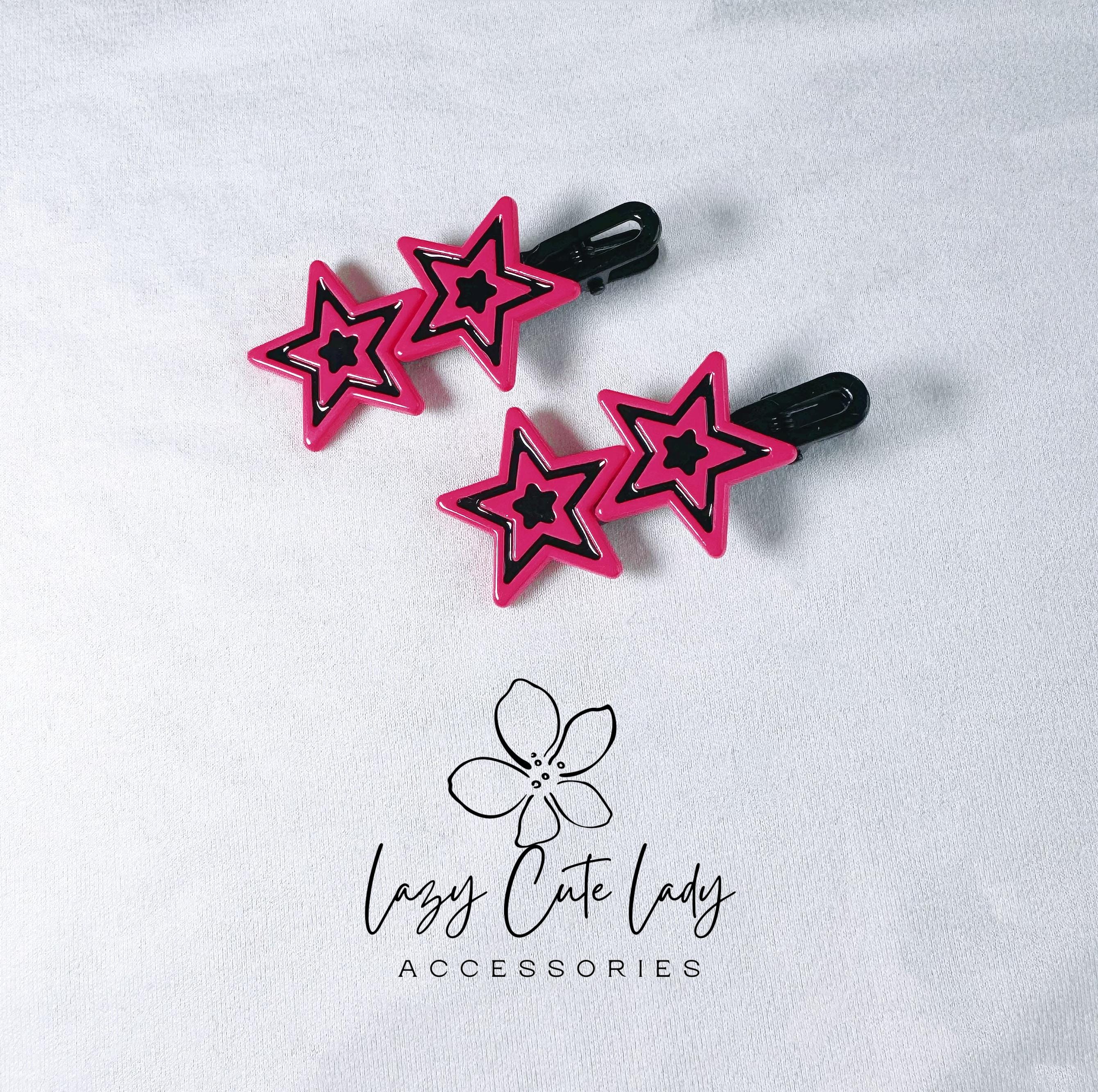 Two-tone Star Hair Clip: Edgy Chic Accessory - Etsy