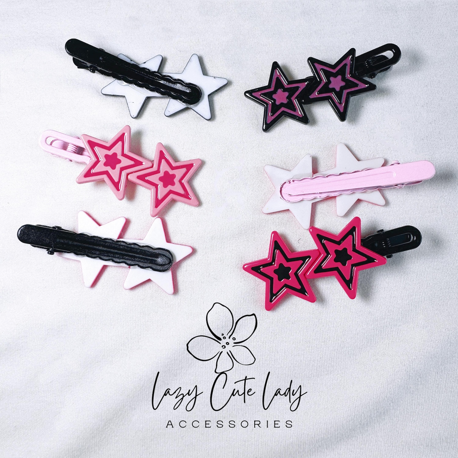 Two-tone Star Hair Clip: Edgy Chic Accessory - Etsy