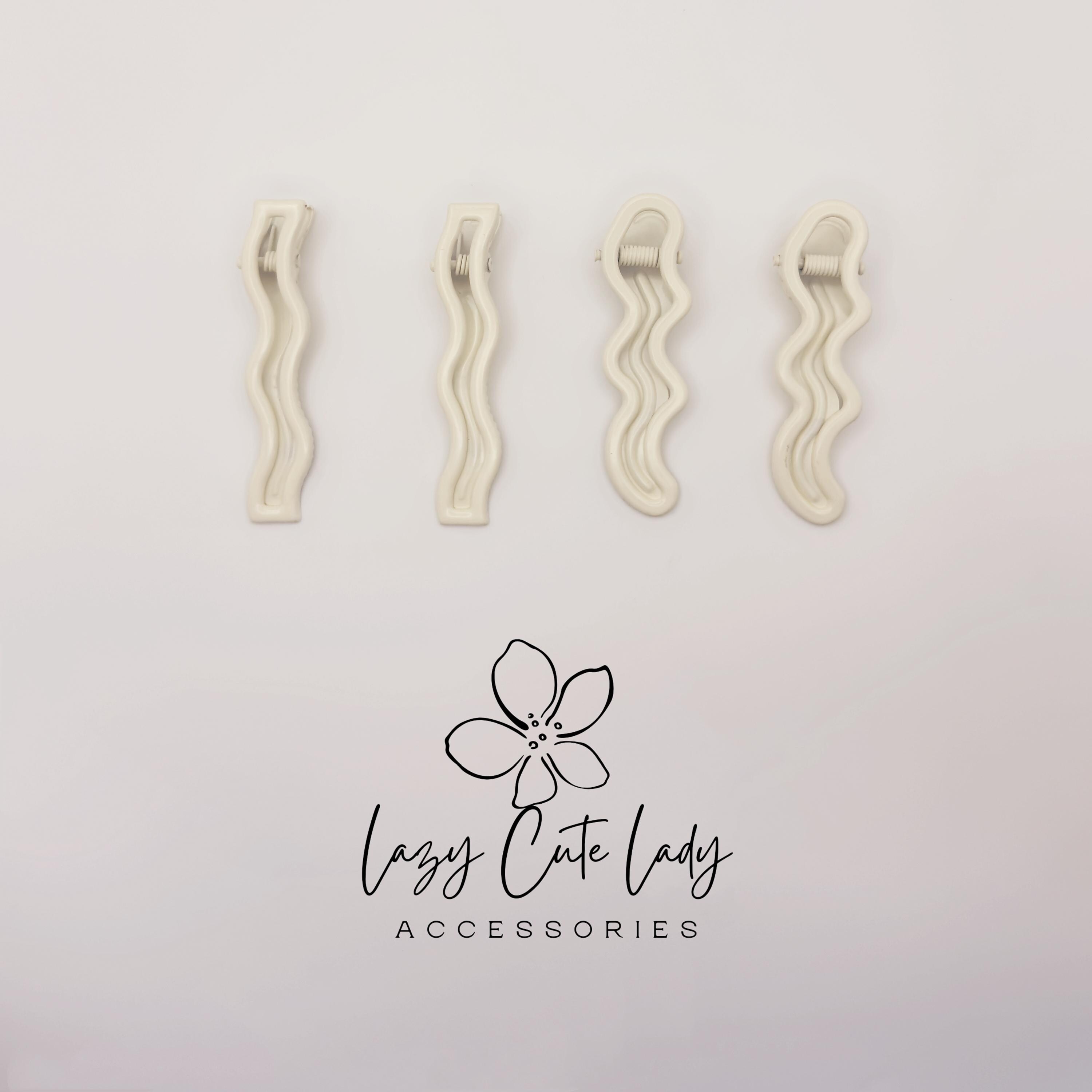 Wave Shape Hair Clips – Aesthetic Minimalist Matte Hair Accessories for ...