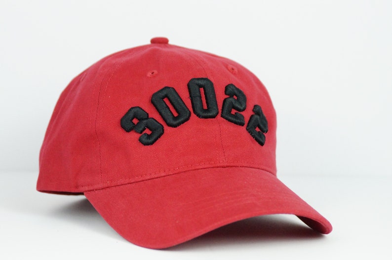 CUSTOMIZED - Red - 3D Puff - Area Code Hat - Zip Code Hat - CODE CAP - Unstructured - Etsy