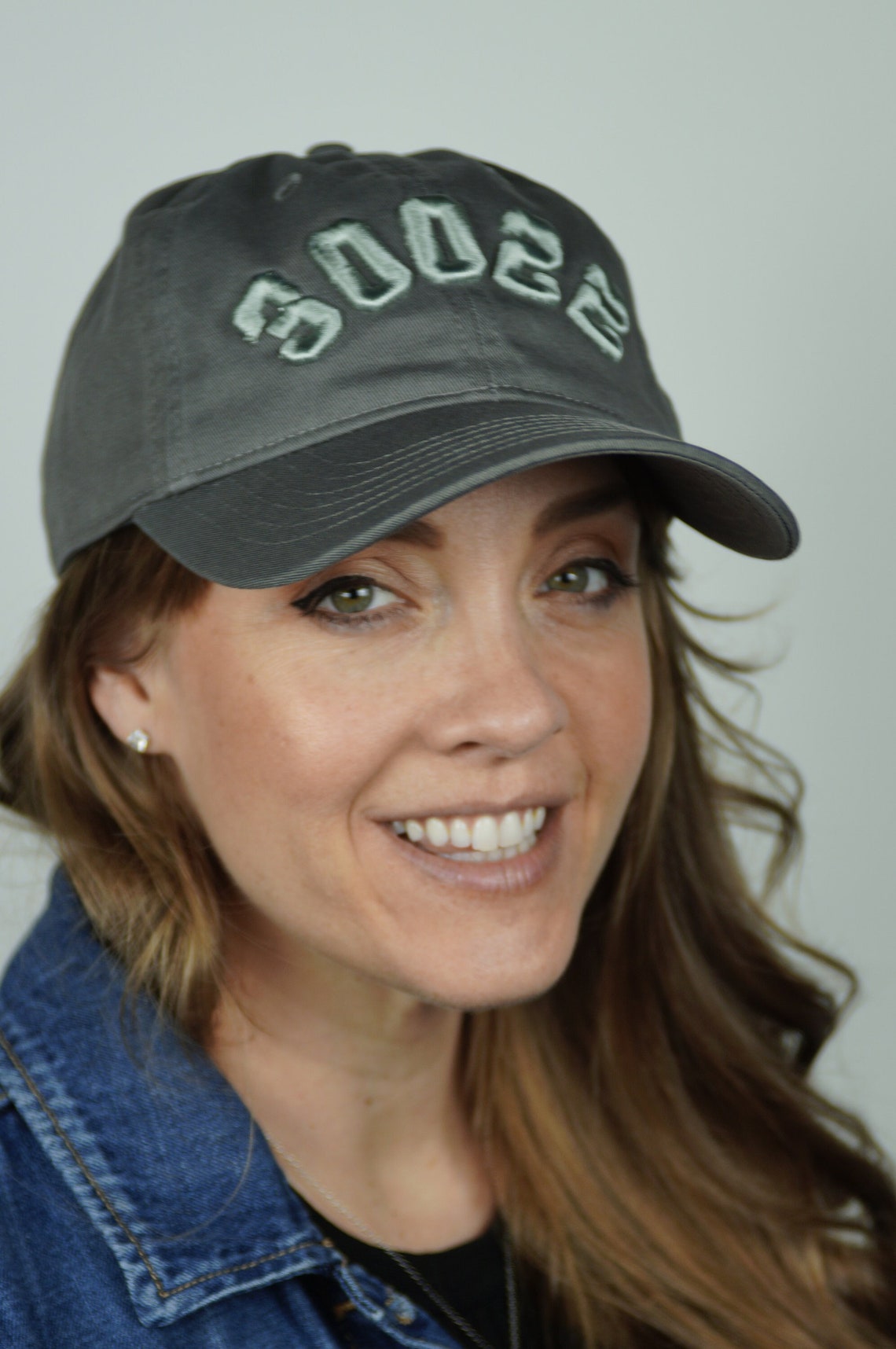 CUSTOMIZED - Gray - 3D Puff - Area Code Hat - Zip Code Hat ...