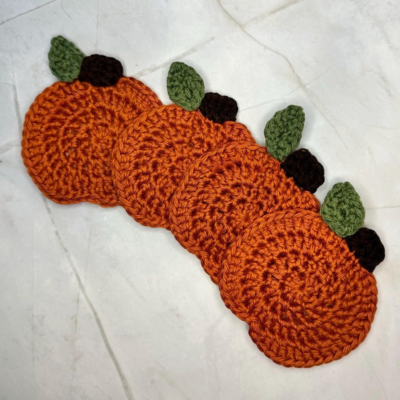 Crochet Pumpkin Coasters - Etsy
