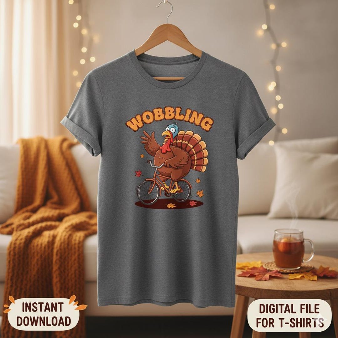 Funny Turkey Riding Bike SVG PNG DXF | Thanksgiving Cycling Design ...