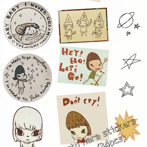 Yoshimoto Nara Sticker Set, 3A6 Sheets, 34pcs Stickers Included ...