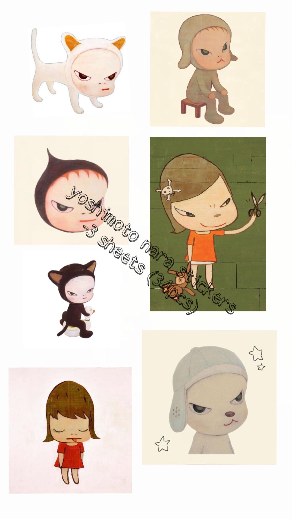 Yoshimoto Nara Sticker Set, 3A6 Sheets, 34pcs Stickers Included ...