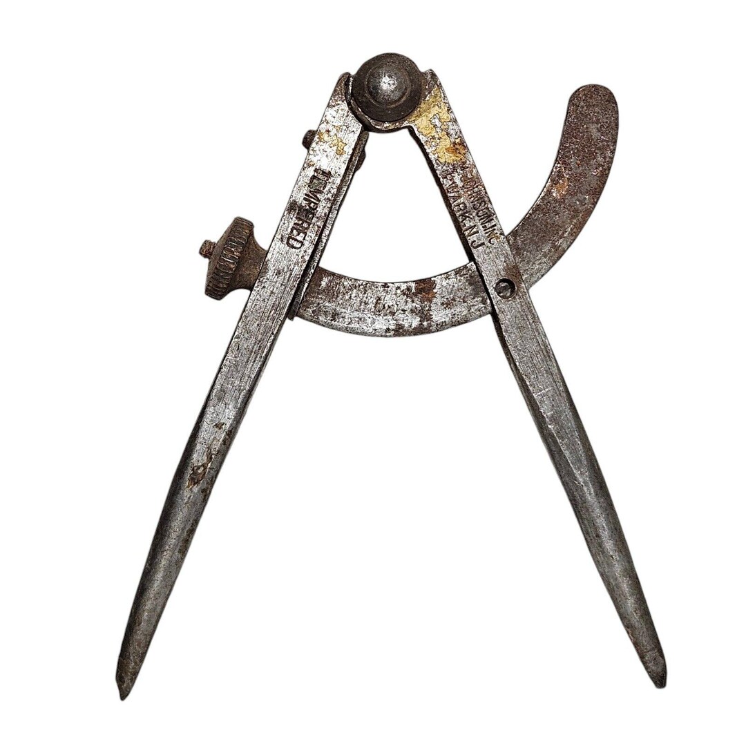 Vintage WM Johnson Drafting Hand Compass Metallic Tempered USA Patina ...