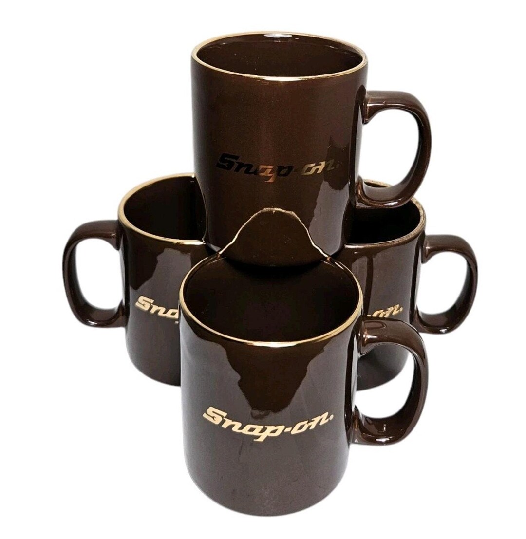 Vtg Snap-on Tools Coffee Mugs Promo Set/4 Brown Staffordshire England ...