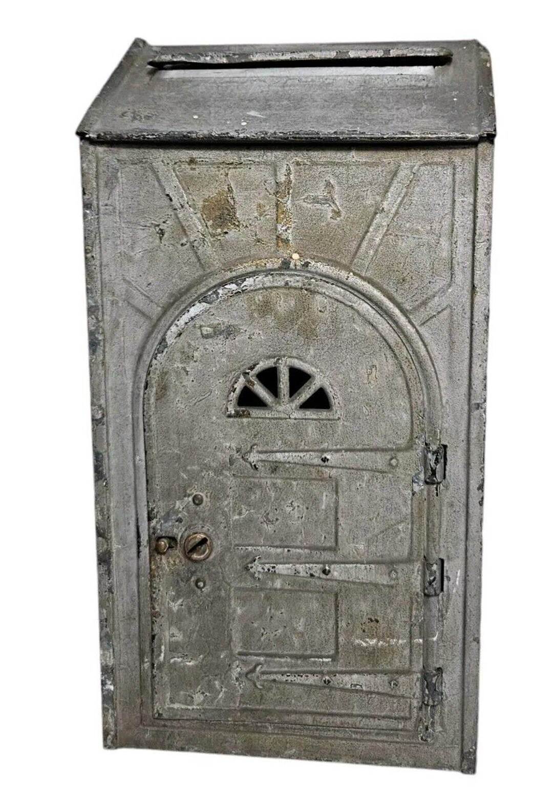 Vtg P.N. Co Fulton Mailbox Letter Box Metal Door Letter Slot Flap ...