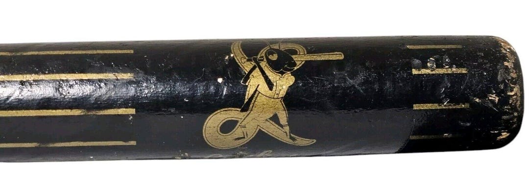 Vintage Lubbock Crickets Promo Bat Wooden Black Gold 1997 Autographed ...