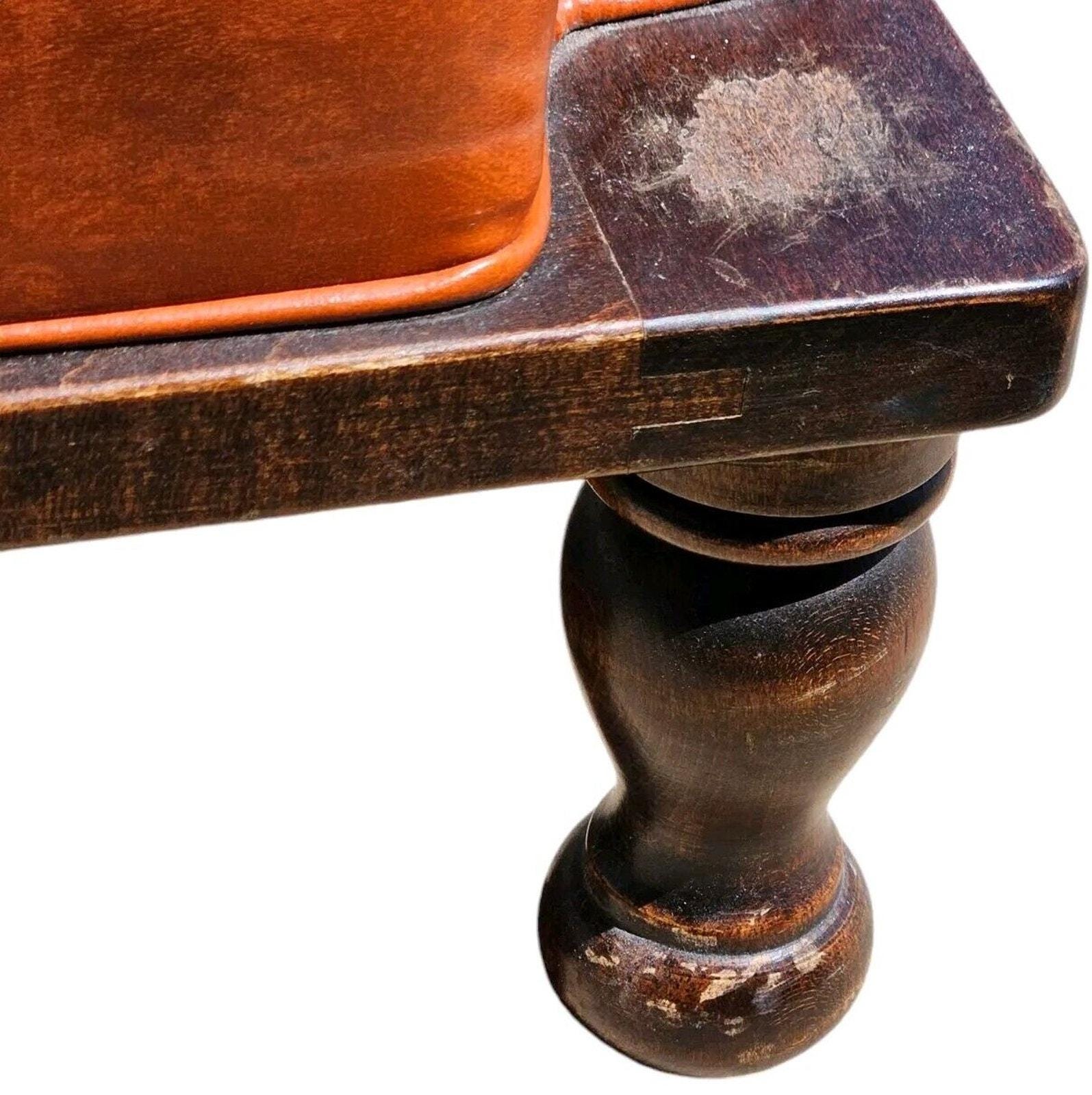 Vintage Ethan Allen Nesting Stacking Foot Stool MCM Wood Vinyl Square ...