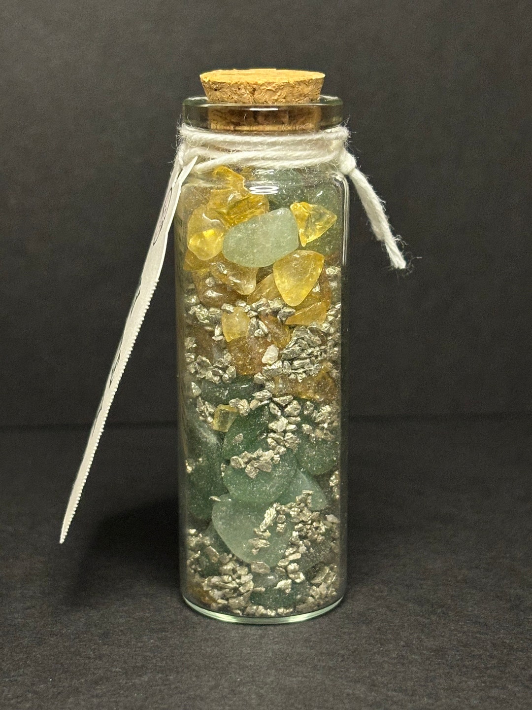 My Little Luck Jar Green Aventurine Pyrite Citrine Crystal Bottles ...