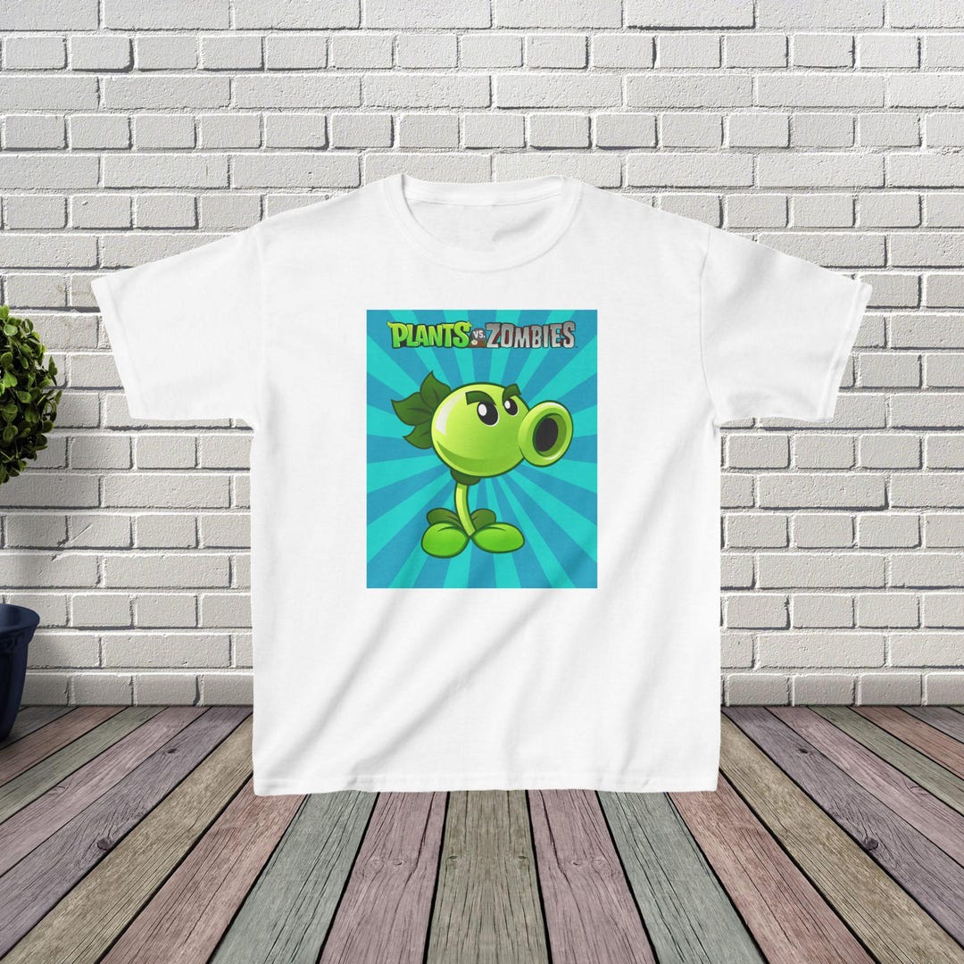 Plants Vs Zombies Kids Cotton T-shirt, Pvz Gaming T Shirt - Etsy