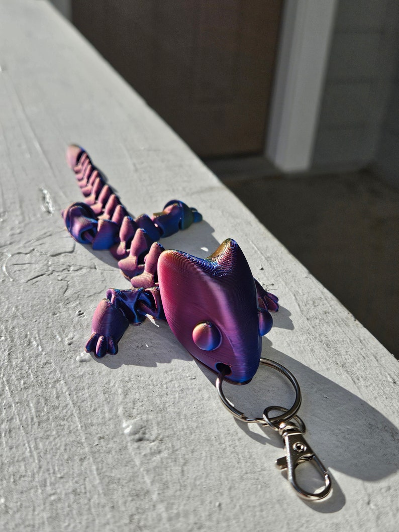 Cute Articulated Dragon Keychain Multicolor - Etsy