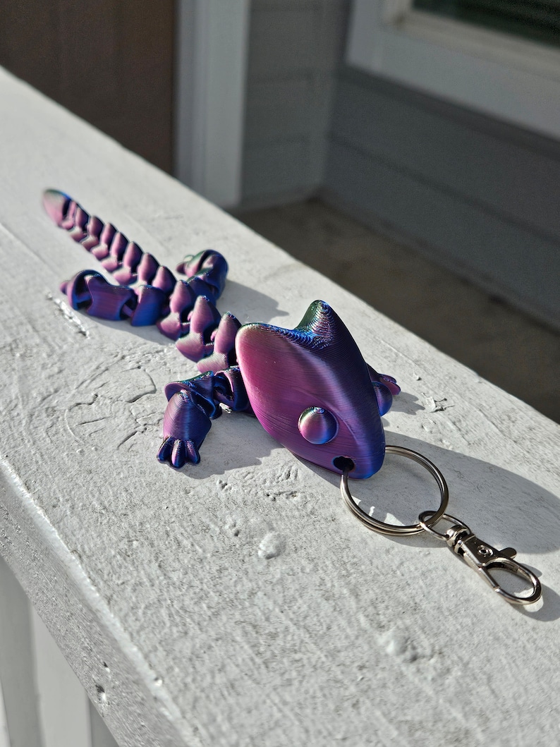 Cute Articulated Dragon Keychain Multicolor - Etsy