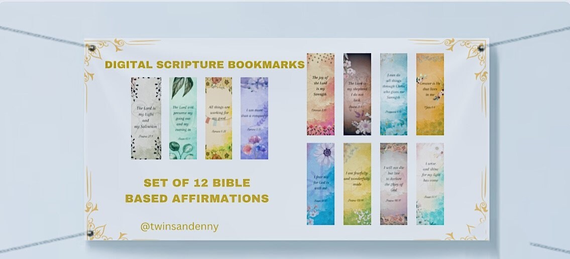12 Printable Scripture Bookmarks - Etsy