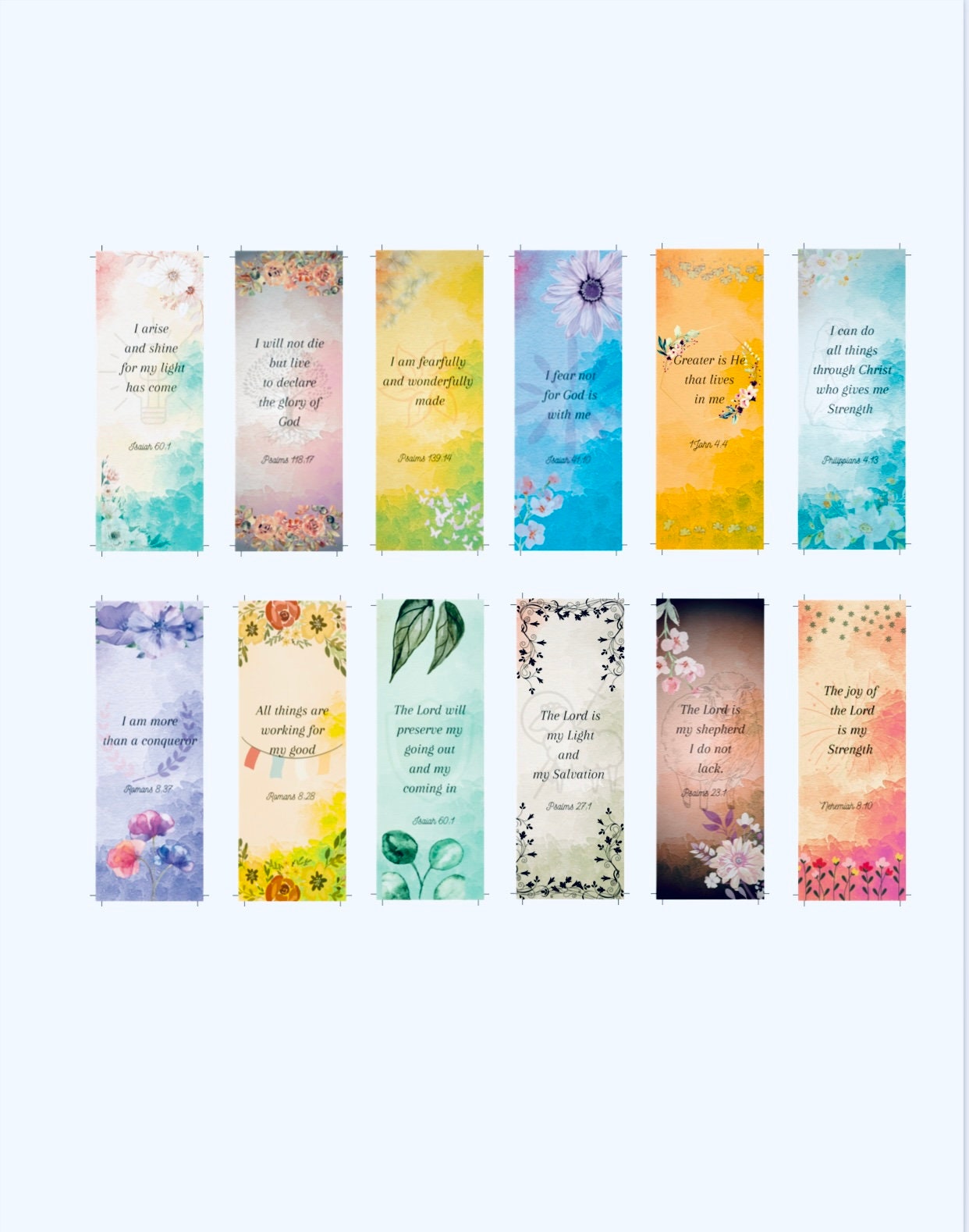 12 Printable Scripture Bookmarks - Etsy