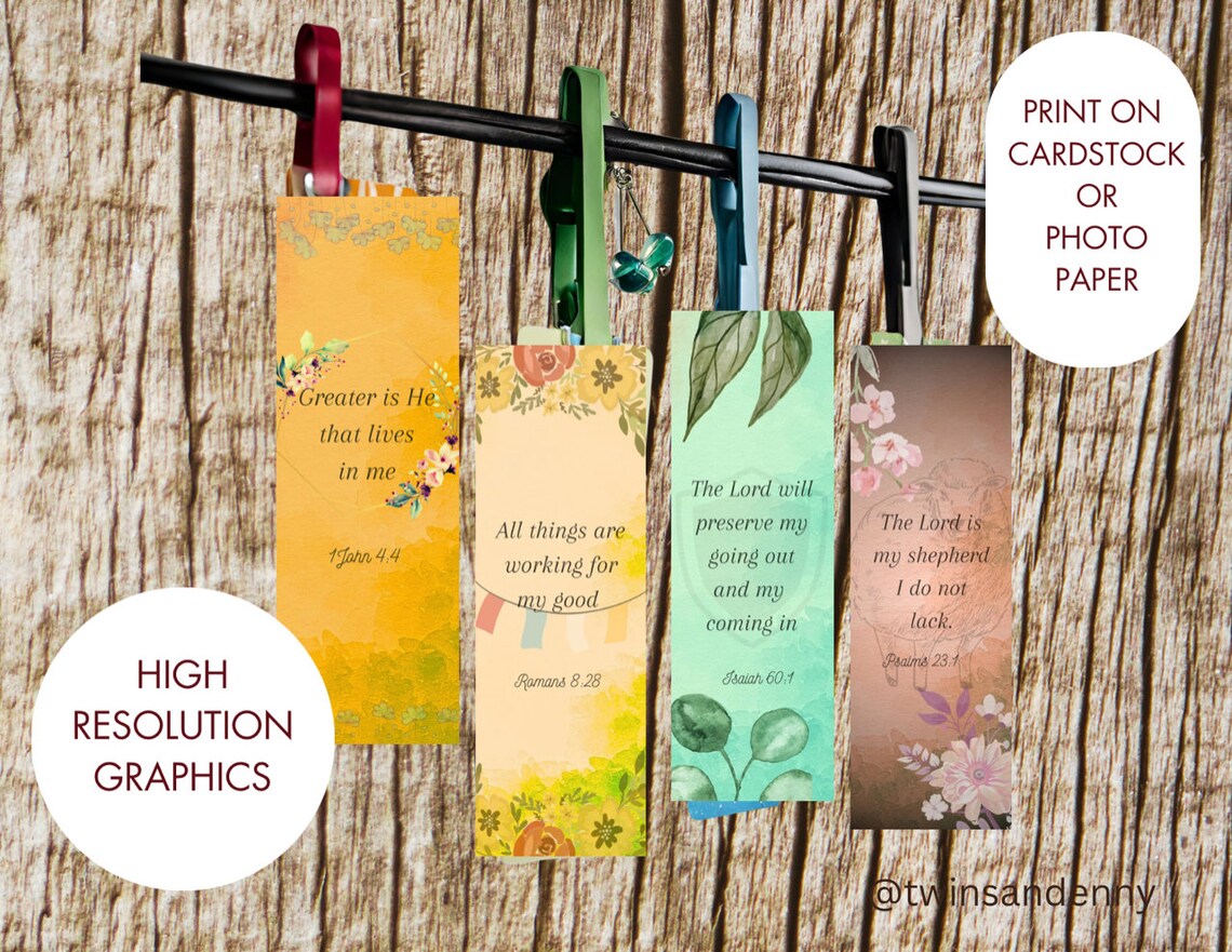 12 Printable Scripture Bookmarks - Etsy