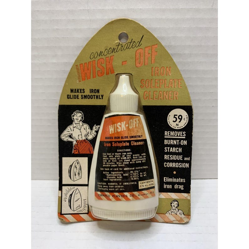 Vintage 1960's Concentrated Wisk-off Iron Soleplate Cleaner 1.5 Fl Oz ...