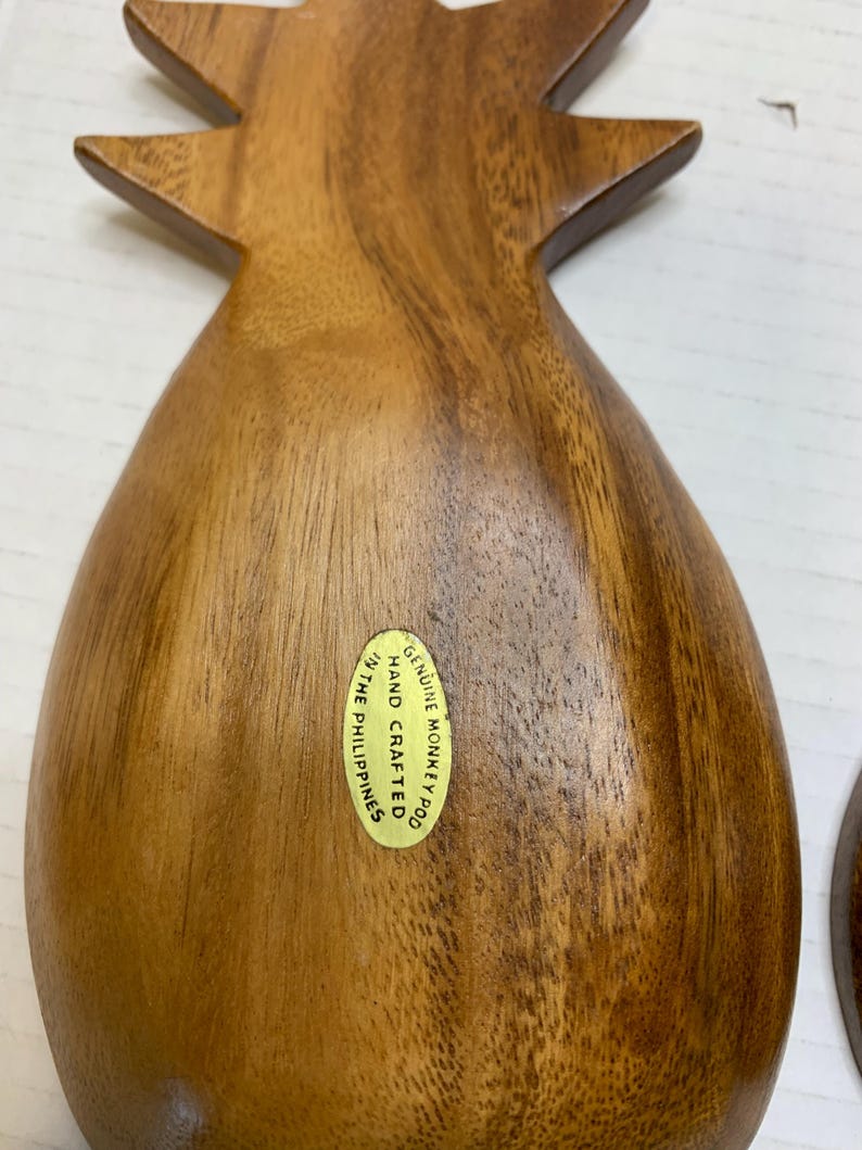 Vintage Monkey Pod Wood Pineapple Serving Dish Bowl / Made in ...
