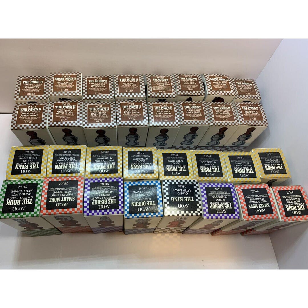 Complete Set of Vintage 1970's Avon Chess Set 32 Pieces New in Boxes - Etsy