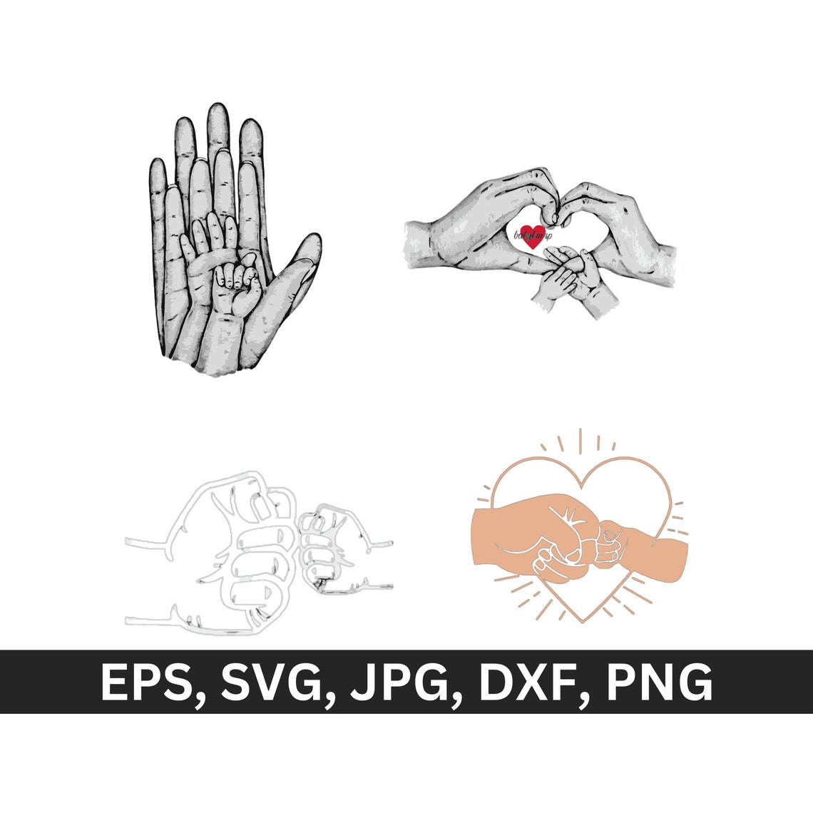 Hand Bump , Fathers Hand , Father Child Svg , Father and Son Svg , Dad ...