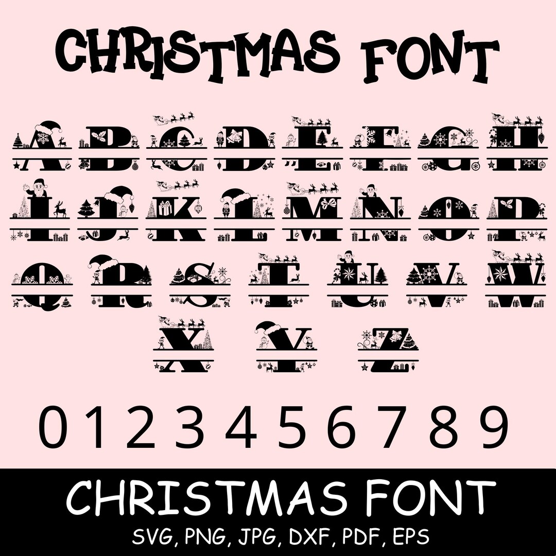Christmas Font SVG Christmas Monogram Font for Cricut & Silhouette ...