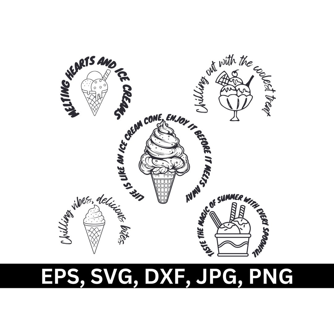 Ice Cream Bundle Svg , Ice Cream Cut File ,summer Svg Bundle , Ice ...