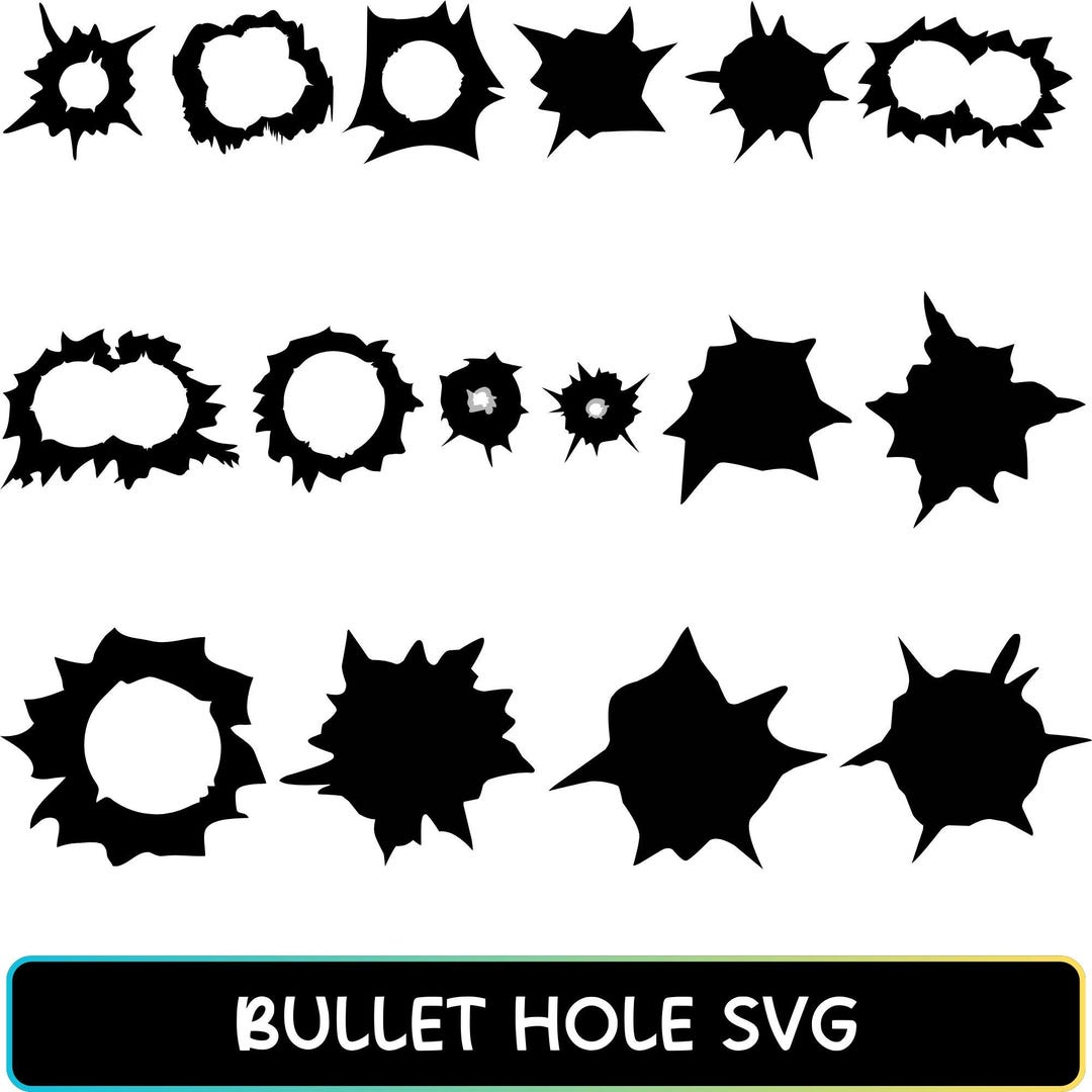 Gun Bullet Holes Svg, Gunshot Wounds Svg, Gunshot Effects Svg, Bullet ...