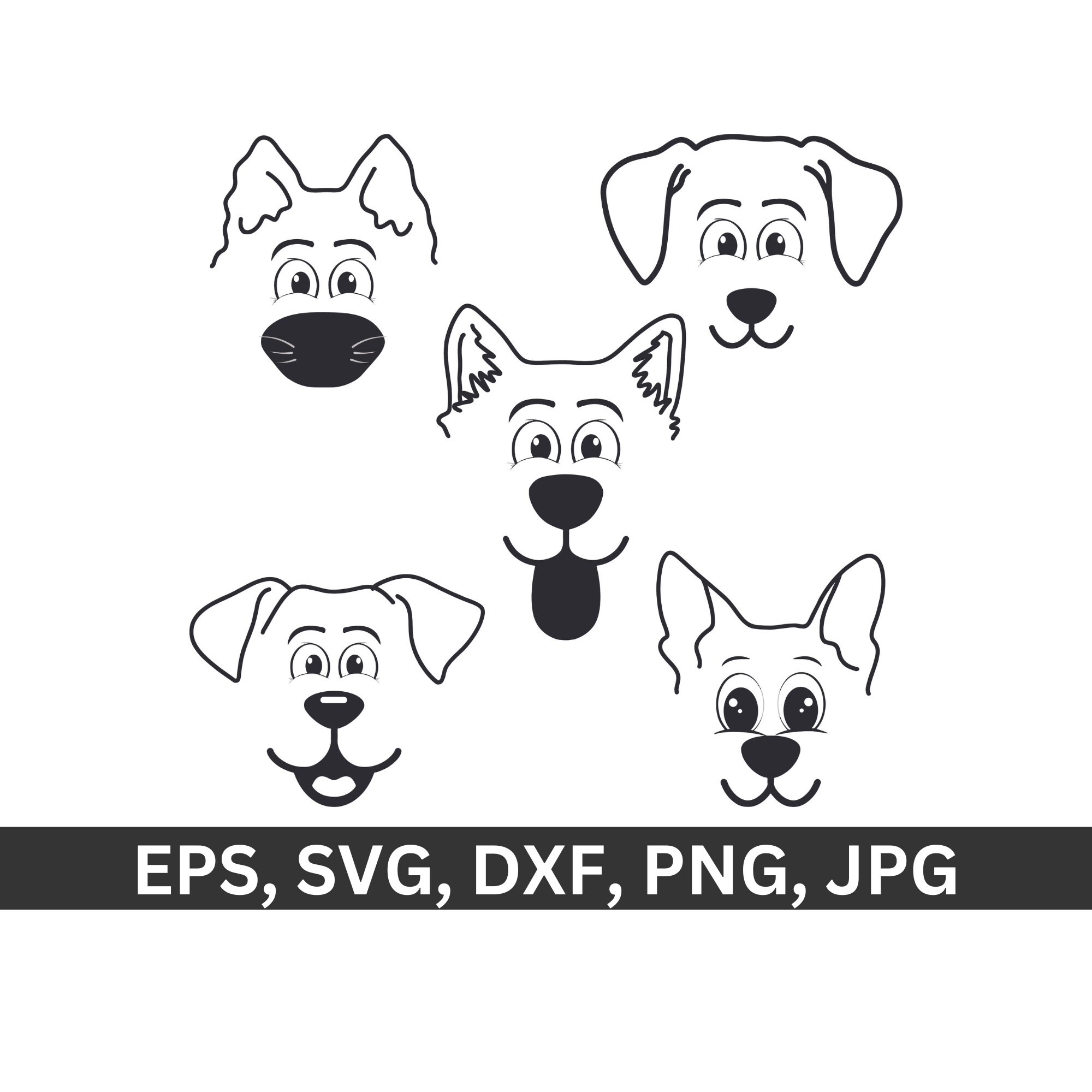 Puppy Face Svg , Dog Face Svg ,cute Puppy Graphics , Dog Svg Bundle ...
