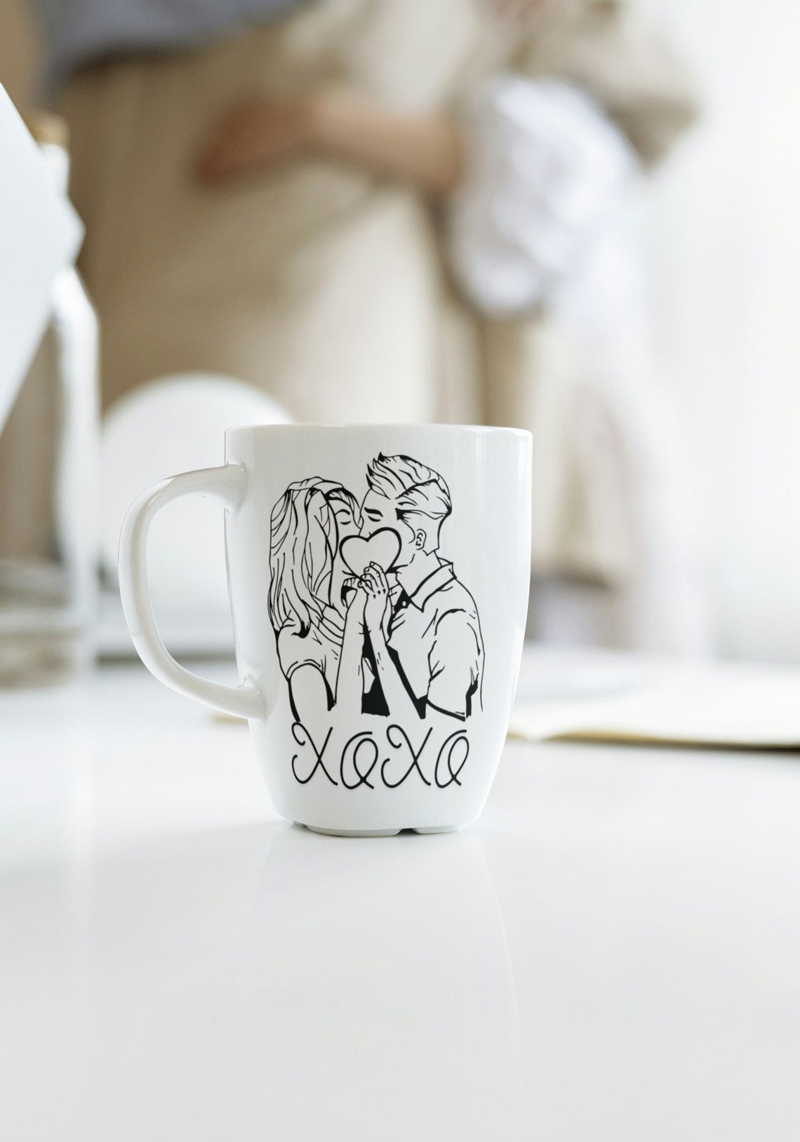 Kiss Svg , Kiss Silhouette , Line Art Faces Svg , Couple Lover Stencil ...