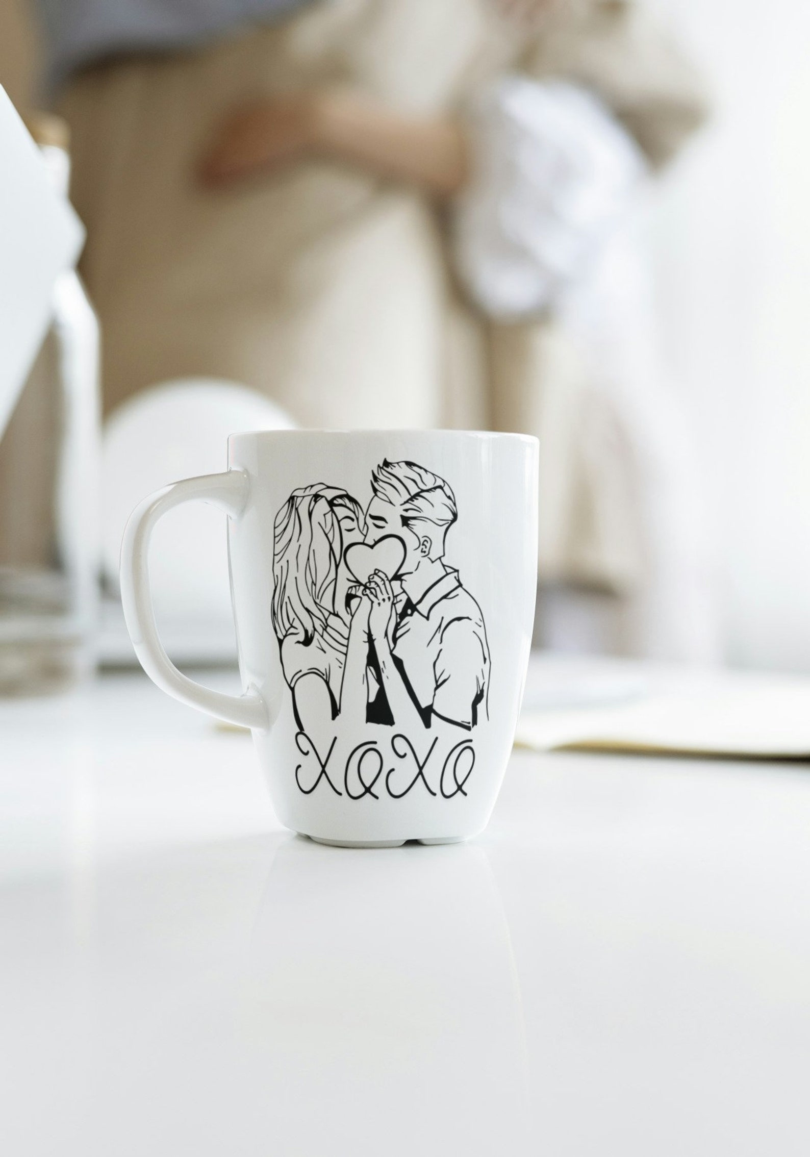 Kiss Svg , Kiss Silhouette , Line Art Faces Svg , Couple Lover Stencil ...