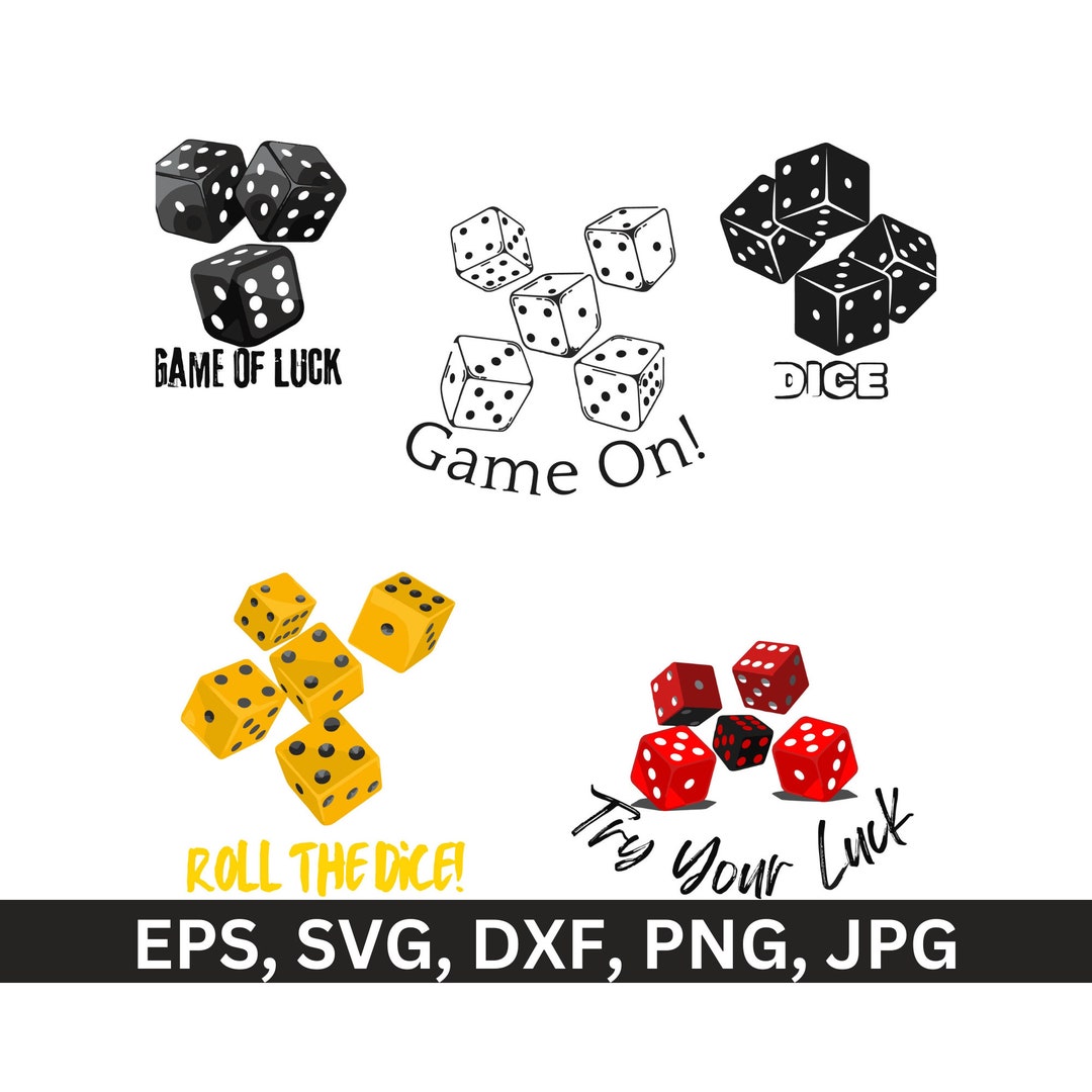 Dice Svg Bundle , Dice Faces Set ,silhouette Dice Svg ,dice Set Svg Png ...