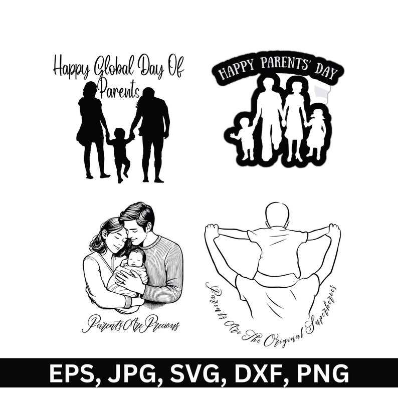 Family Portrait , Proud Parent Svg Png , Proud Parent Svg , Mom Dad Svg ...