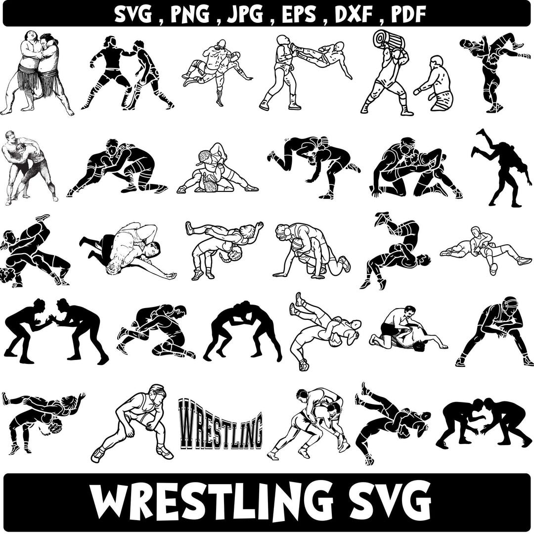 Wrestling SVG, Wrestler Svg, Wrestling Clipart SVG, Wrestling Cut Files ...