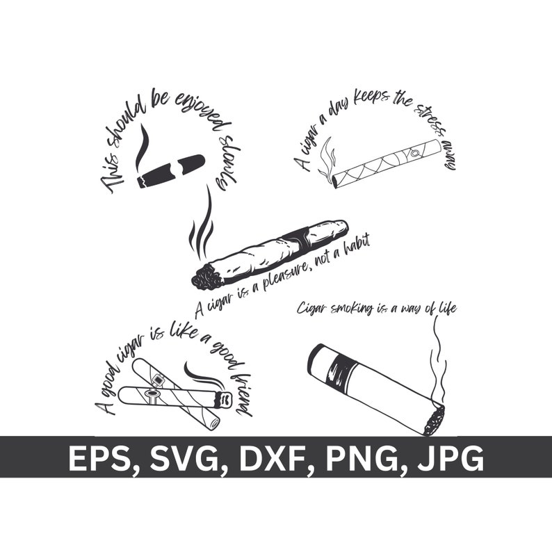 Cigar Svg Bundle , Cigar Lover Svg , Cigar Cut Files , Smoking Cigar ...