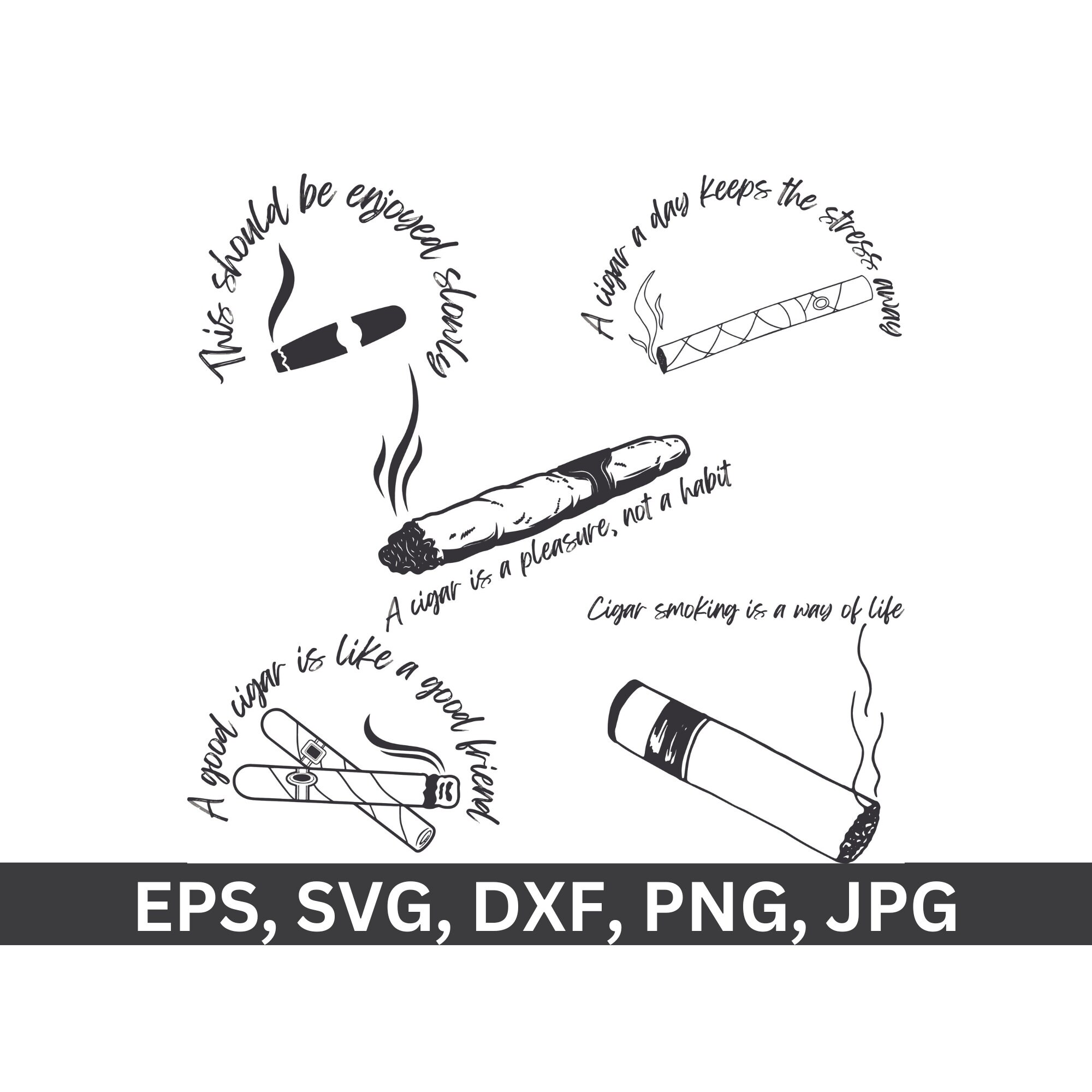 Cigar Svg Bundle , Cigar Lover Svg , Cigar Cut Files , Smoking Cigar ...