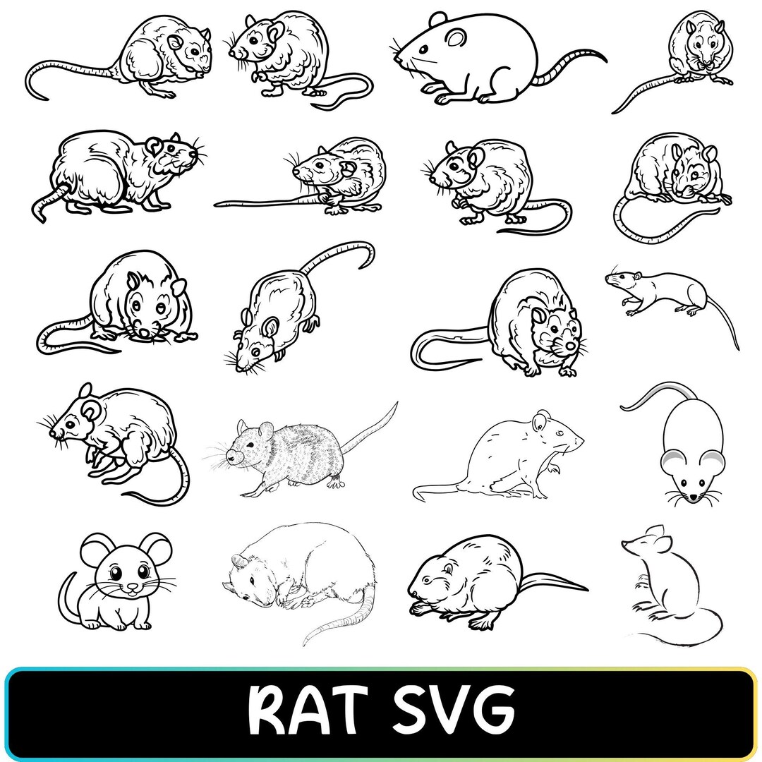 Rat SVG Bundle, Rats Svg, Rat Dxf, Rat Png, Rat Eps, Rat Vector, Rat ...
