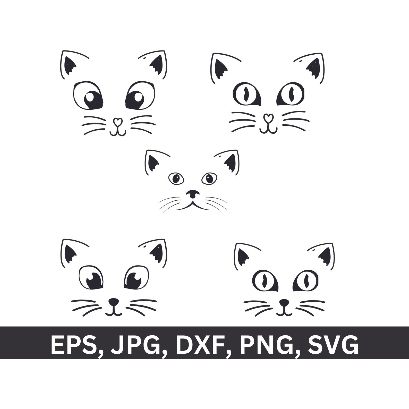 Cat Face Svg Bundle ,cute Cat Svg , Cat Svg Bundle ,cat Face Svg , Cute ...