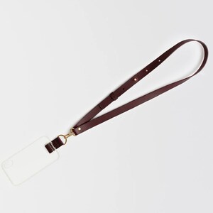 IPhone Necklace With Leather Strap and Key Ring, Bordeaux for iPhone 14 ...