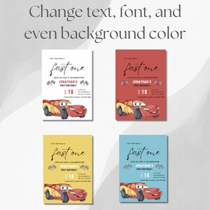 Cars Themed First Birthday Invitation, First Birthday Party, Digital ...