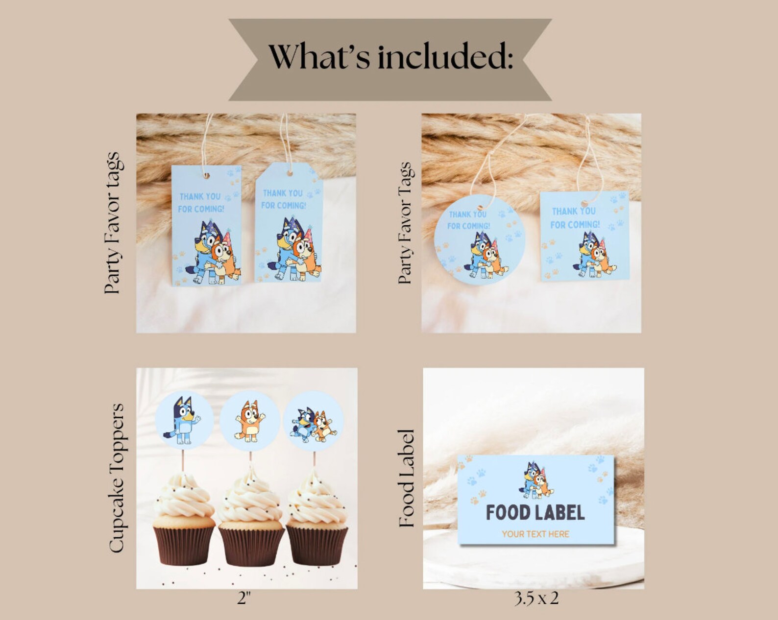 Editable Blue Dog Birthday Bundle, Birthday Invitation, Welcome Sign ...