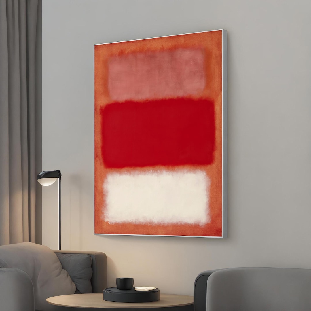 Mark Rothko Inspired Abstract Canvas Art - Bold Red, Pink, and White ...