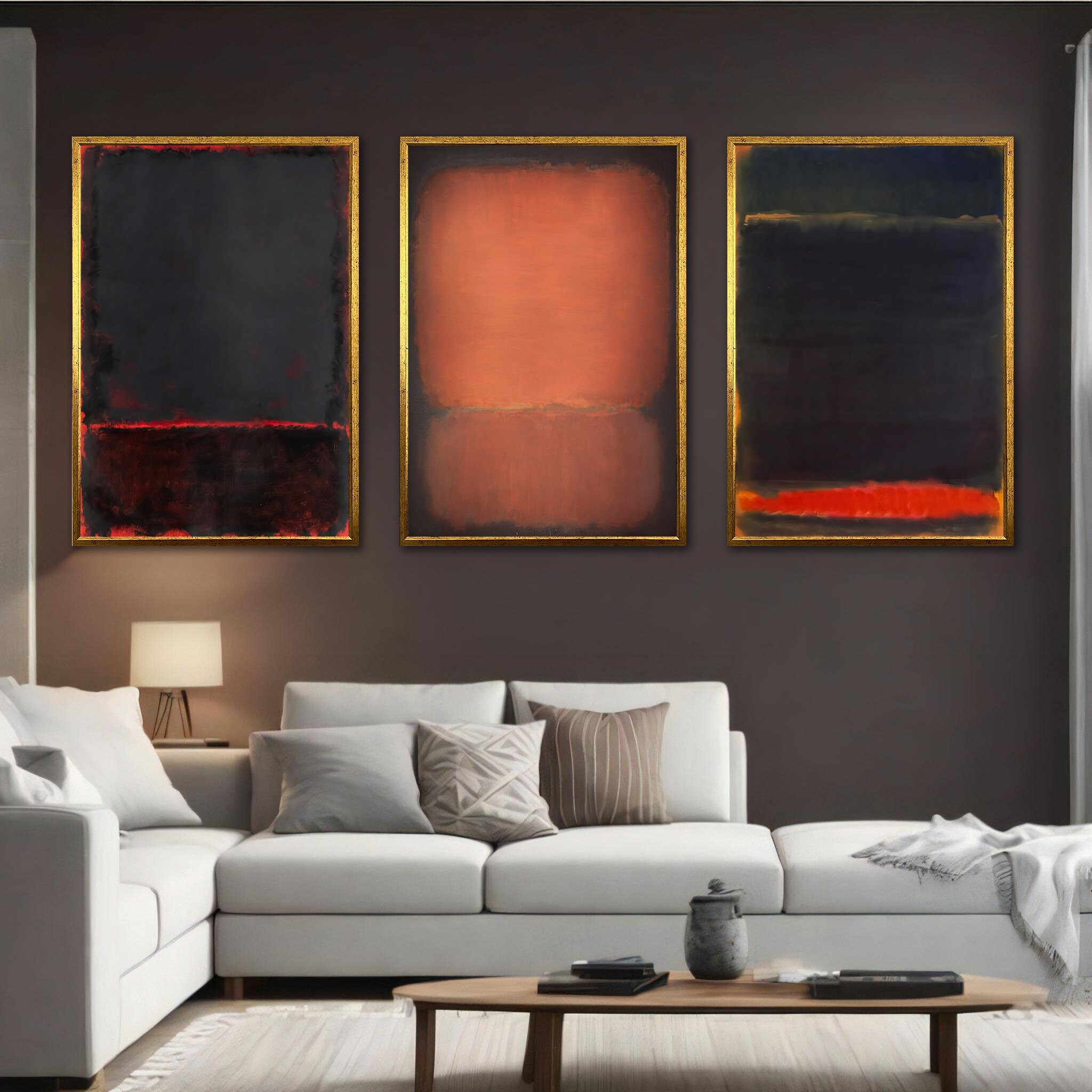 Mark Rothko Inspired Canvas Red Black Expressionism Art Reproduction ...