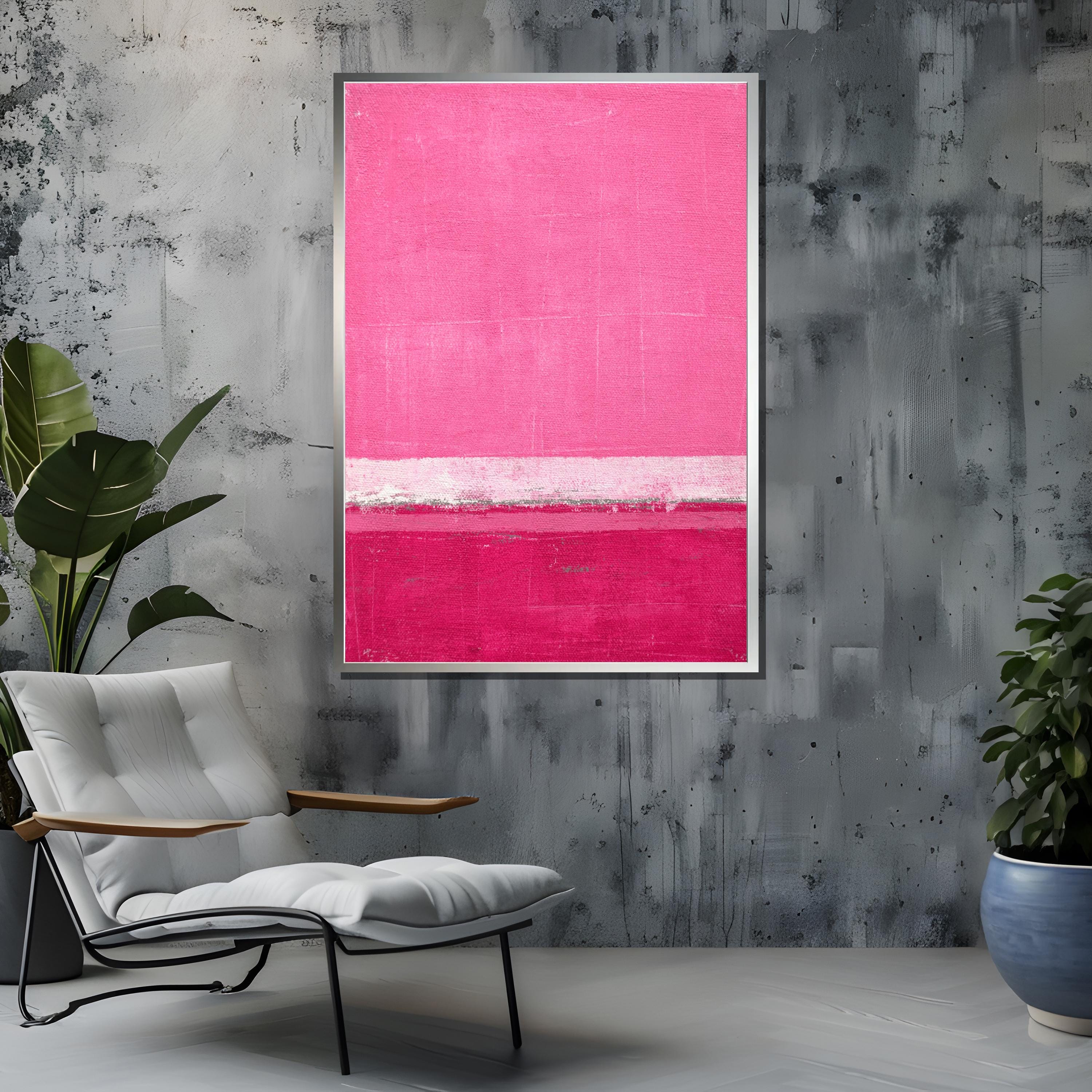 Mark Rothko Inspired Abstract Pink Canvas - Minimalist Color Field ...