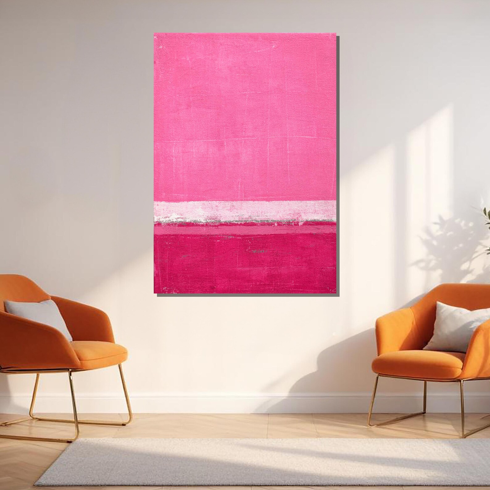Mark Rothko Inspired Abstract Pink Canvas Minimalist Color Field ...