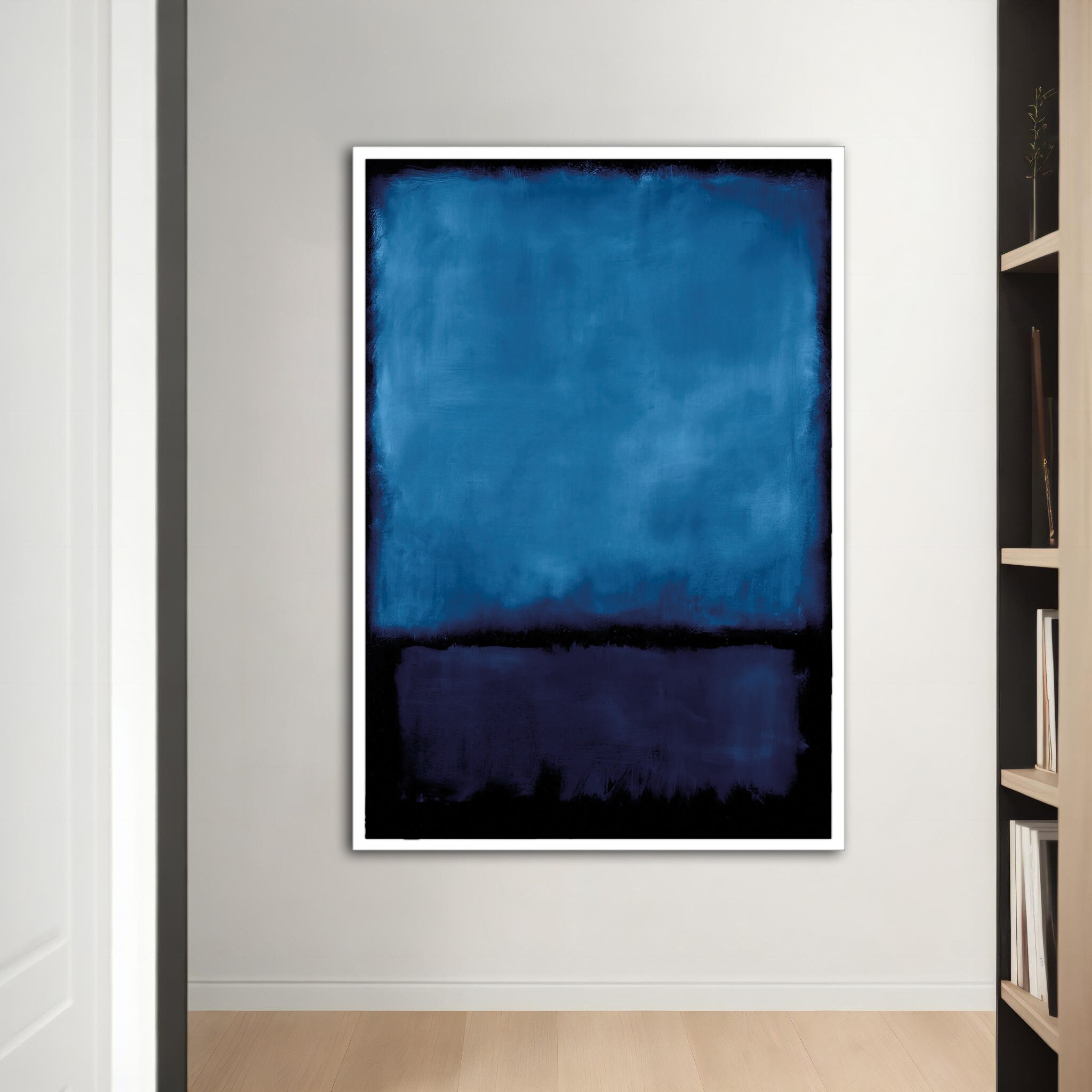 Dark Blue Mark Rothko Painting Reproduction, Expressionist Canvas Wall ...
