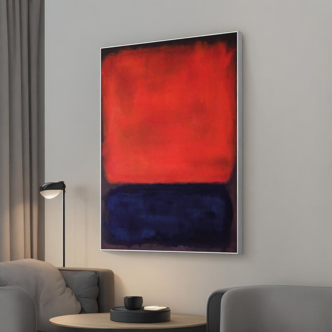 Red Dark Blue Mark Rothko Painting - Expressionist Canvas Art ...