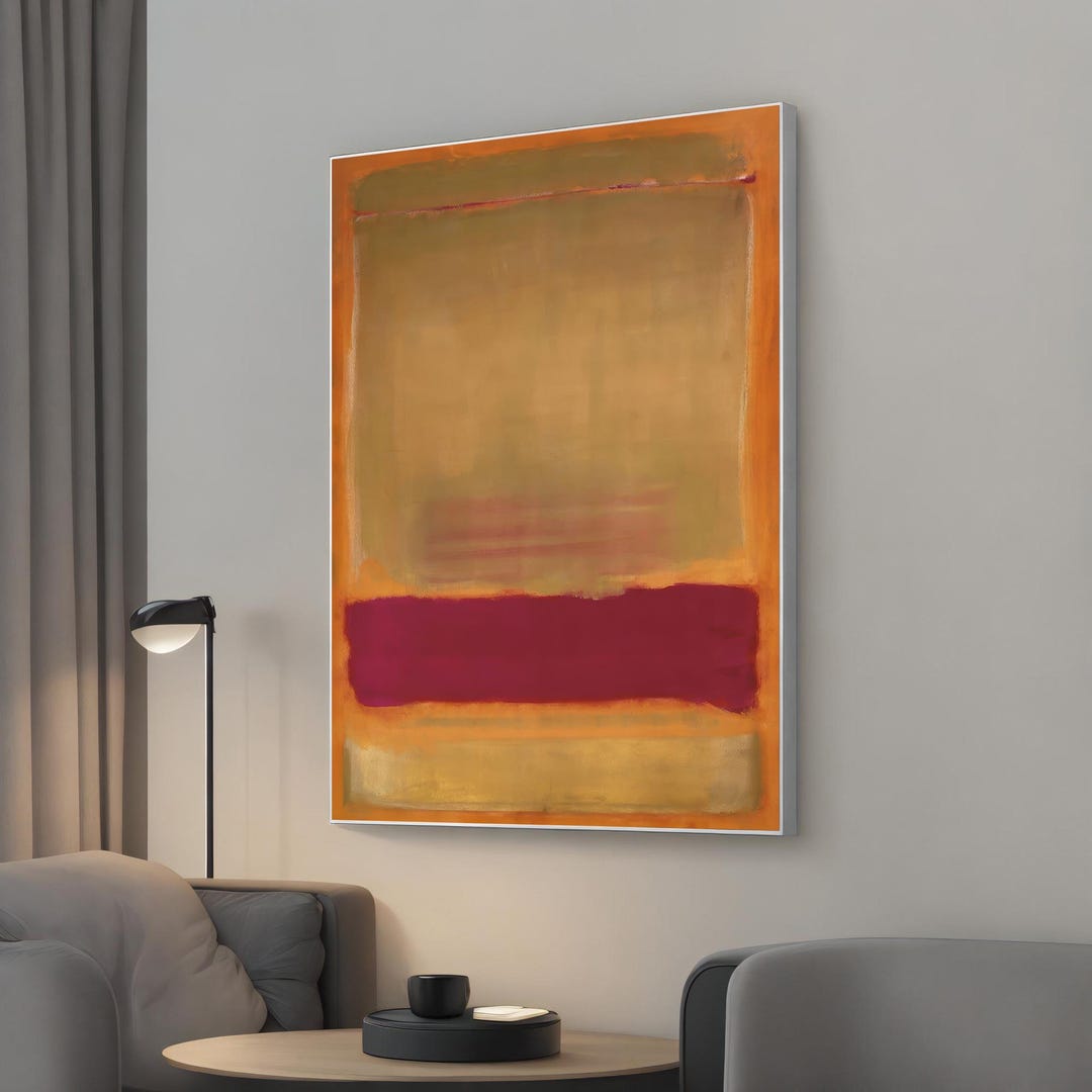 Mark Rothko Inspired Abstract Canvas Art - Warm Ochre and Deep Red ...