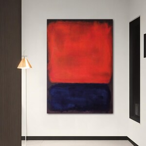 Red Dark Blue Mark Rothko Painting - Expressionist Canvas Art ...