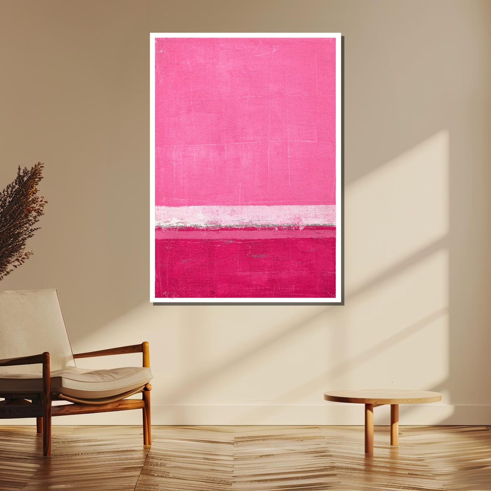 Mark Rothko Inspired Abstract Pink Canvas - Minimalist Color Field ...